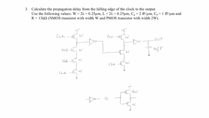 Solved Calculate the propagation delay from the falling edge | Chegg.com