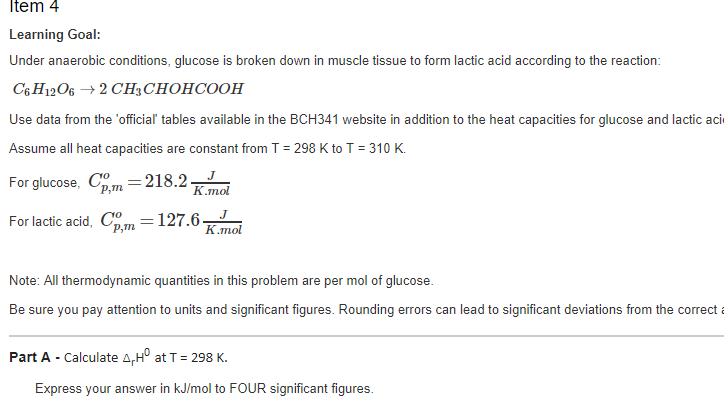 Solved tem 4 Learning Goal: Under anaerobic conditions, | Chegg.com