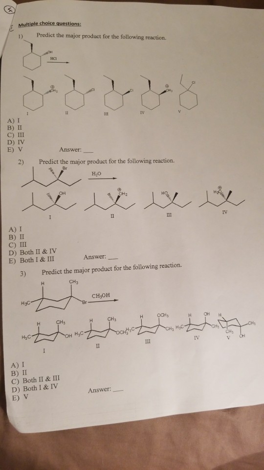 Solved Multiple choice questions: 1) Predict the major | Chegg.com