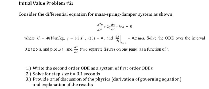 Solved Initial Value Problem #2: Consider the differential | Chegg.com
