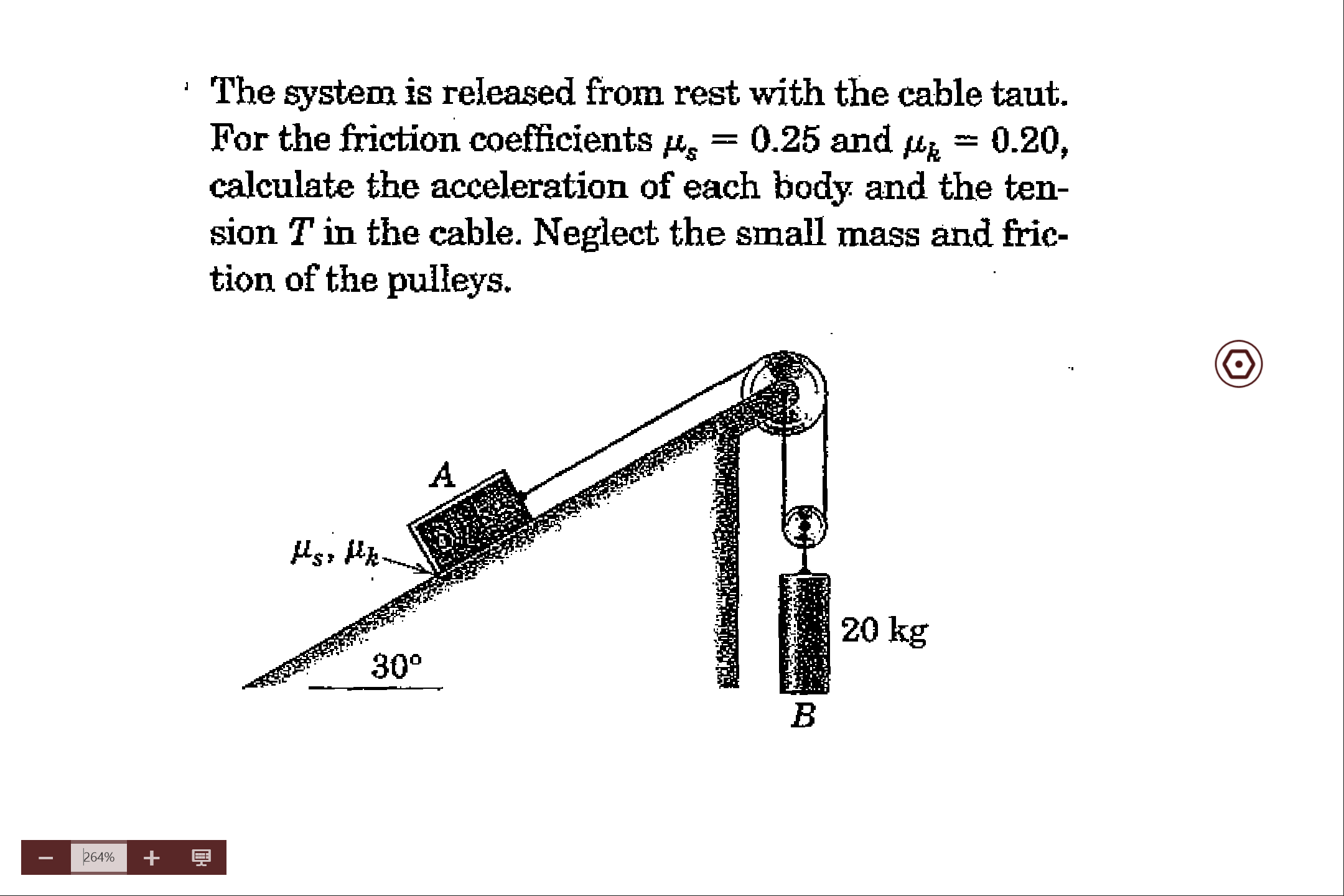 Solved The system is released from rest with the cable | Chegg.com