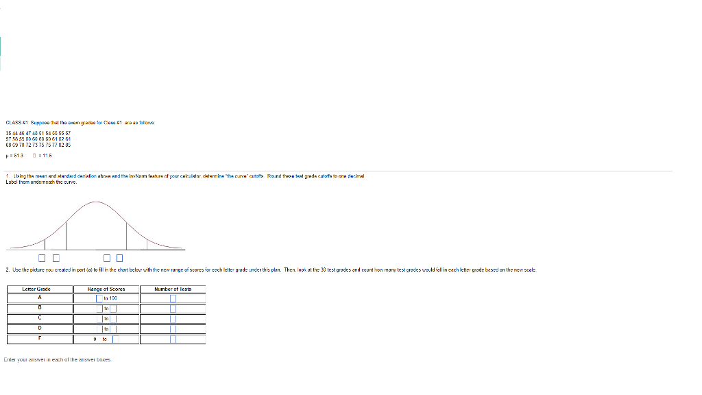 Solved Grading using? “The Curve” When grading using? “the | Chegg.com