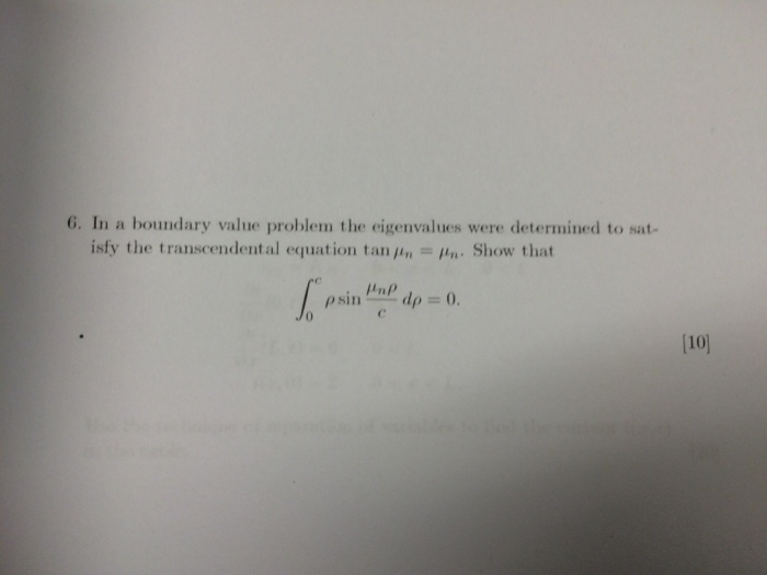 Solved In a boundary value problem the eigenvalues were | Chegg.com
