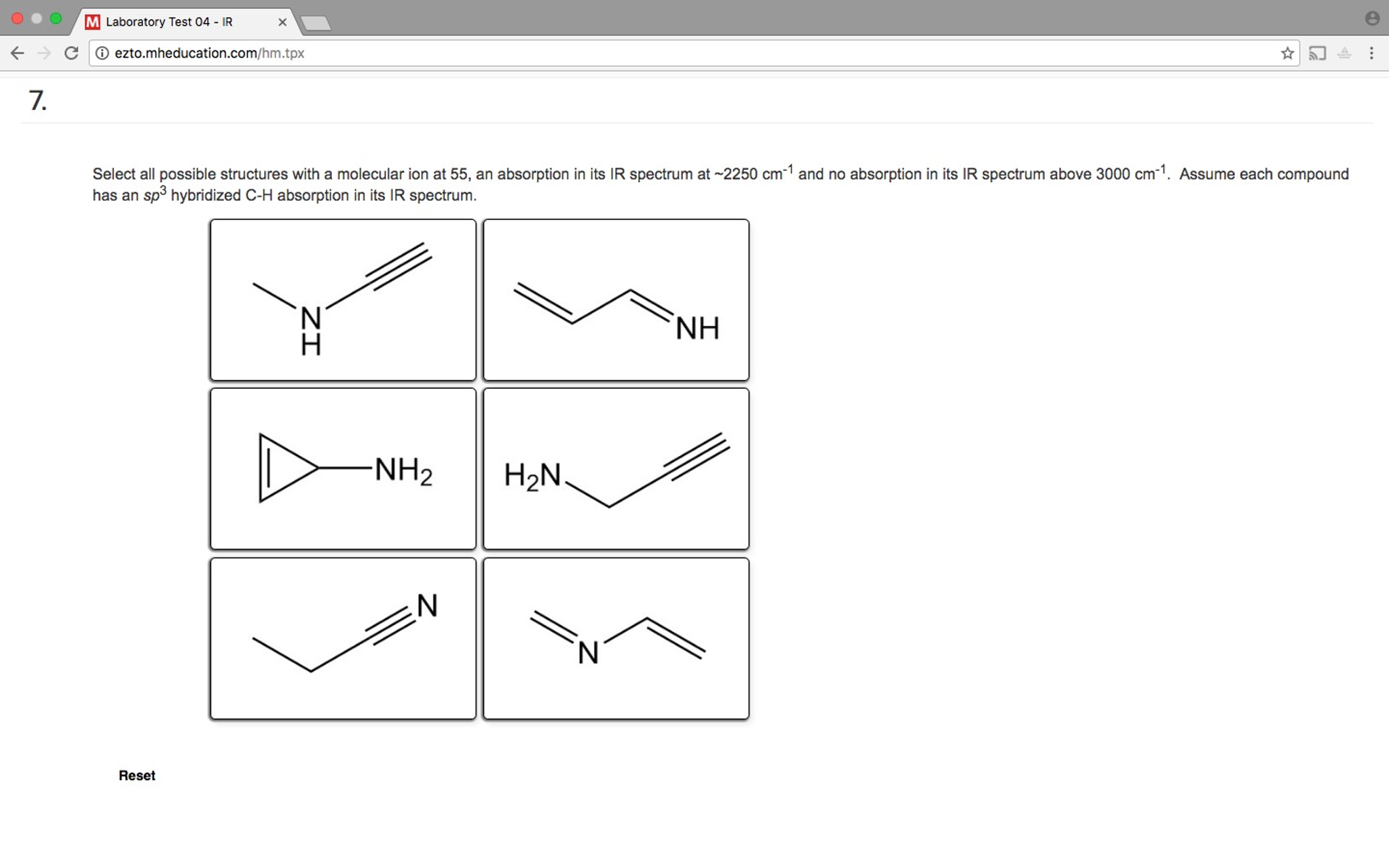Solved Select All Possible Structures With A Molecular Ion