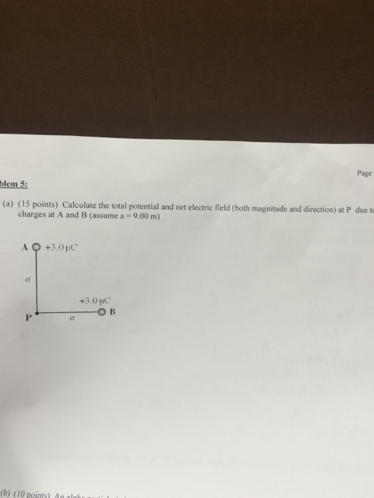 Solved Calculate the total potential and net electric field | Chegg.com