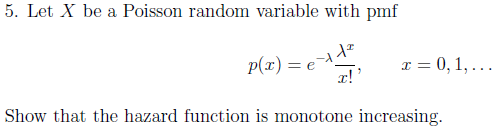 Solved Let X be a Poisson random variable with pmf p(x) = | Chegg.com