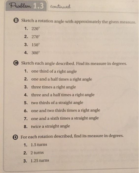 Solved Sketch a rotation angle with approximately the given | Chegg.com