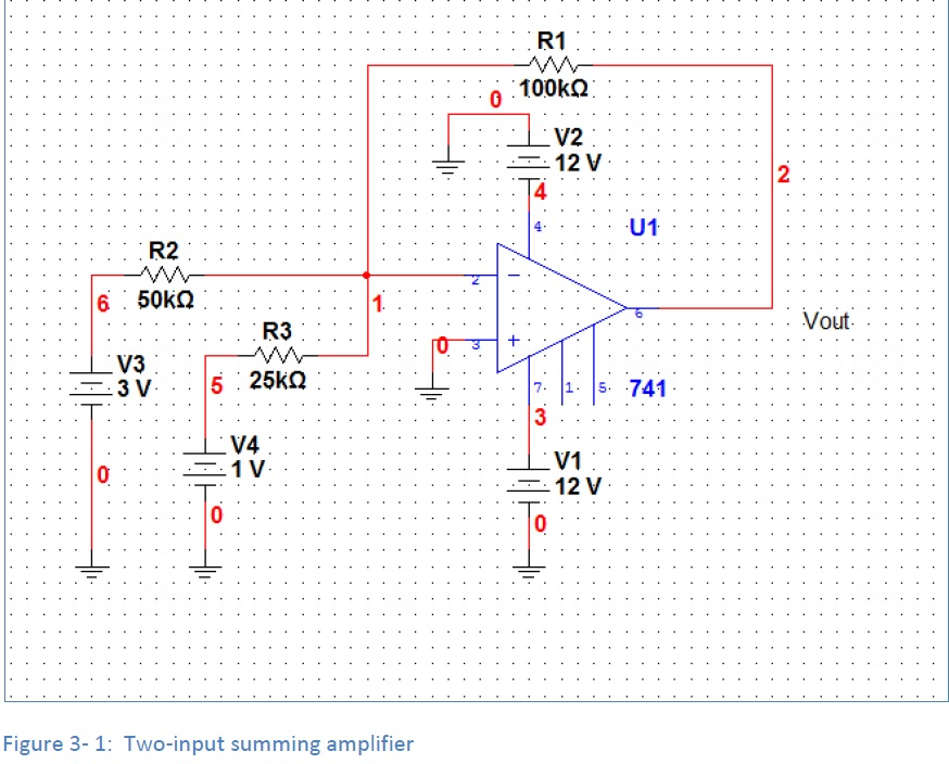 Solved 1. Summing Amplifier for DC Signals 1.2 | Chegg.com