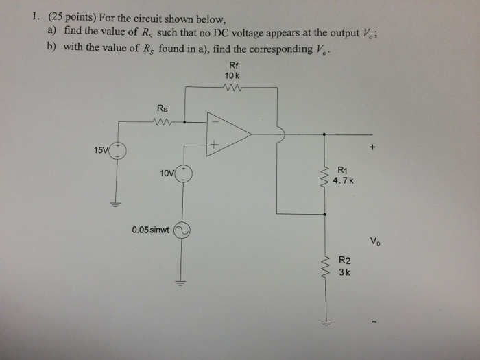 Solved For the circuit shown below, find the value of Rs | Chegg.com