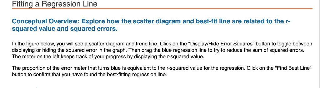 Solved Fitting a Regression Line Conceptual Overview: | Chegg.com