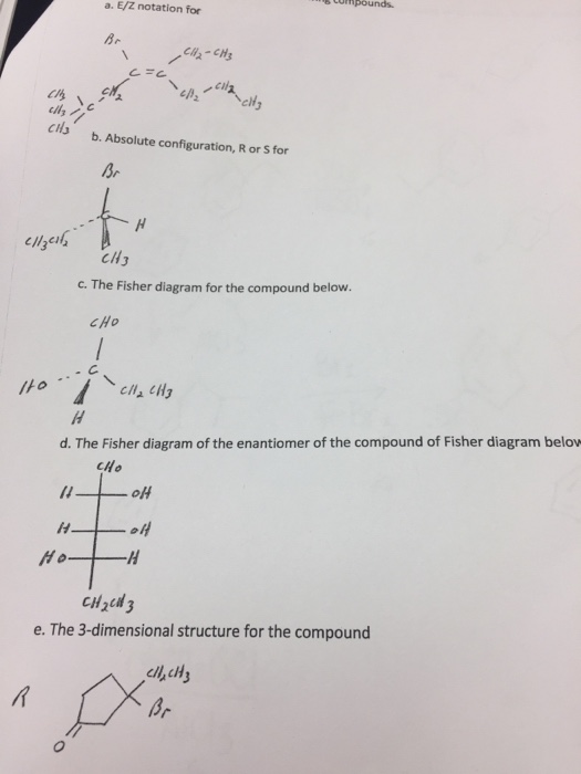 Solved E/Z notation for Absolute configuration, R or S for | Chegg.com