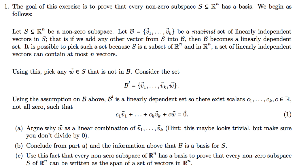Solved 1. The goal of this exercise is to prove that every | Chegg.com