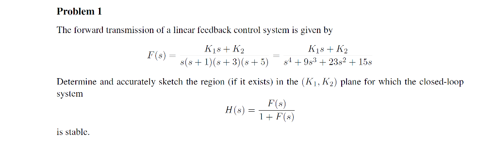 Solved Problem 1 The forward transmission of a linear | Chegg.com