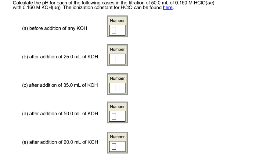 Calculate the pH for each of the following cases in | Chegg.com