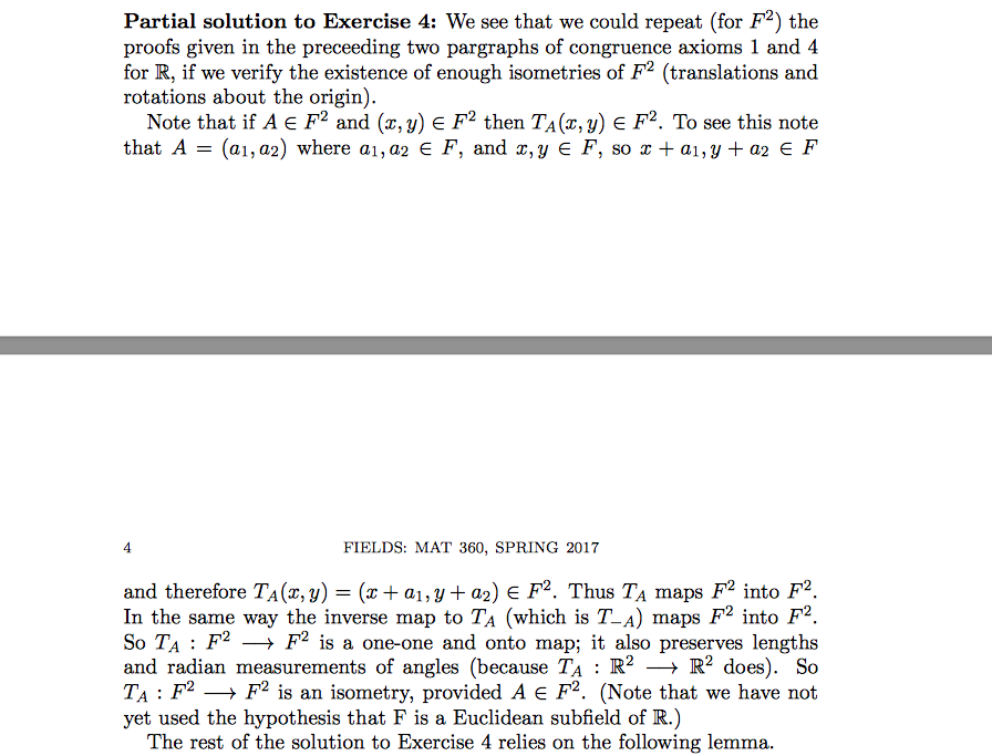 Exercise 4: If F is a Euclidean subfield of R then | Chegg.com