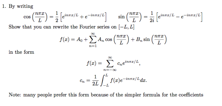 Solved: This Problem Is About The Complex Fourier Series, ... | Chegg.com