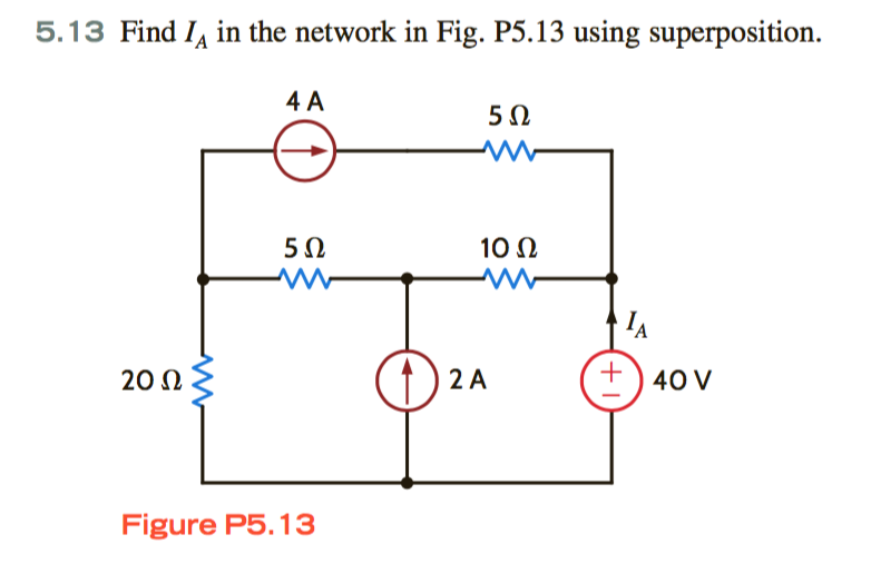 Solved Find I_A in the network in Fig. P5.13 using | Chegg.com