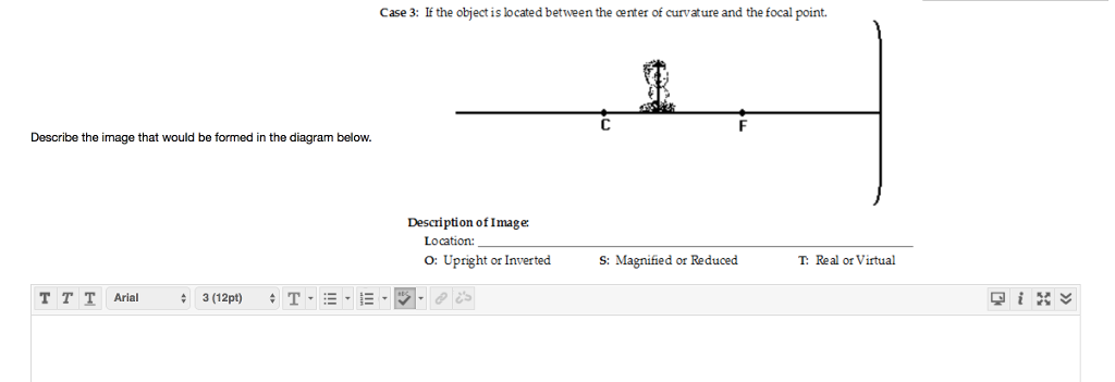 Solved If the object is located between the center of | Chegg.com
