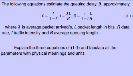 Solved The following equations estimate the queuing delay, | Chegg.com