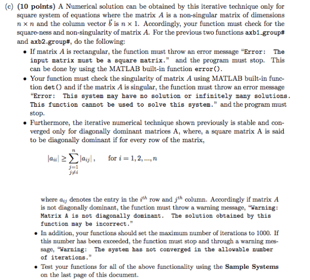 Solved (60 points) Iterative technique to solve the system | Chegg.com