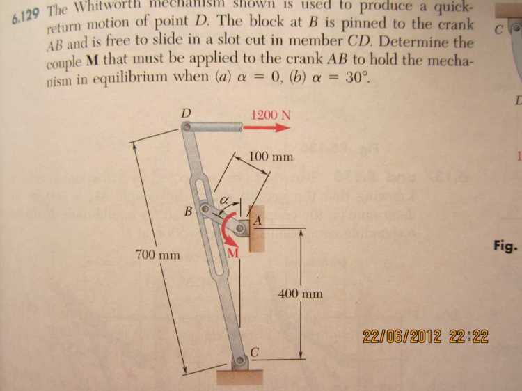 Solved The Whitworth mechanism shown is used to produce a | Chegg.com