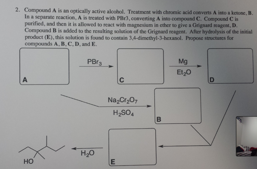 Solved Compound A is an optically active alcohol. Treatment | Chegg.com