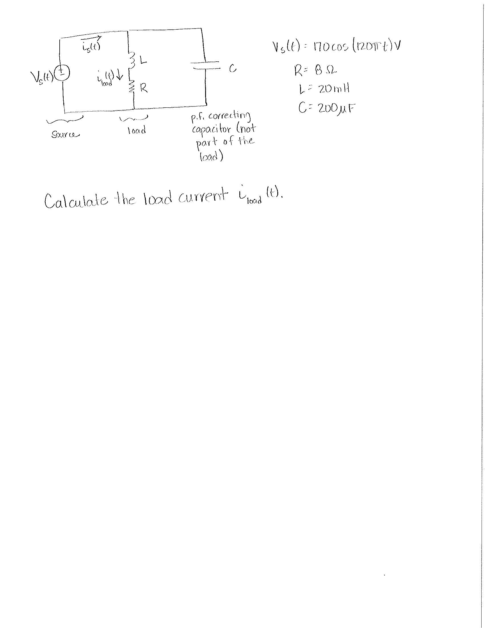 Solved Calculate the load current i_load (t) | Chegg.com