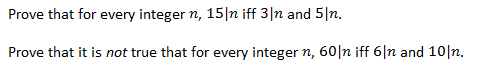 Solved Prove that for every integer n, 15|n iff 3|n and | Chegg.com