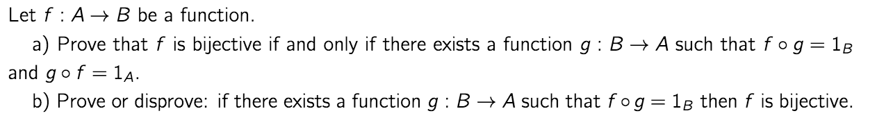 Solved Let f: A rightarrow B be a function. Prove that f is | Chegg.com