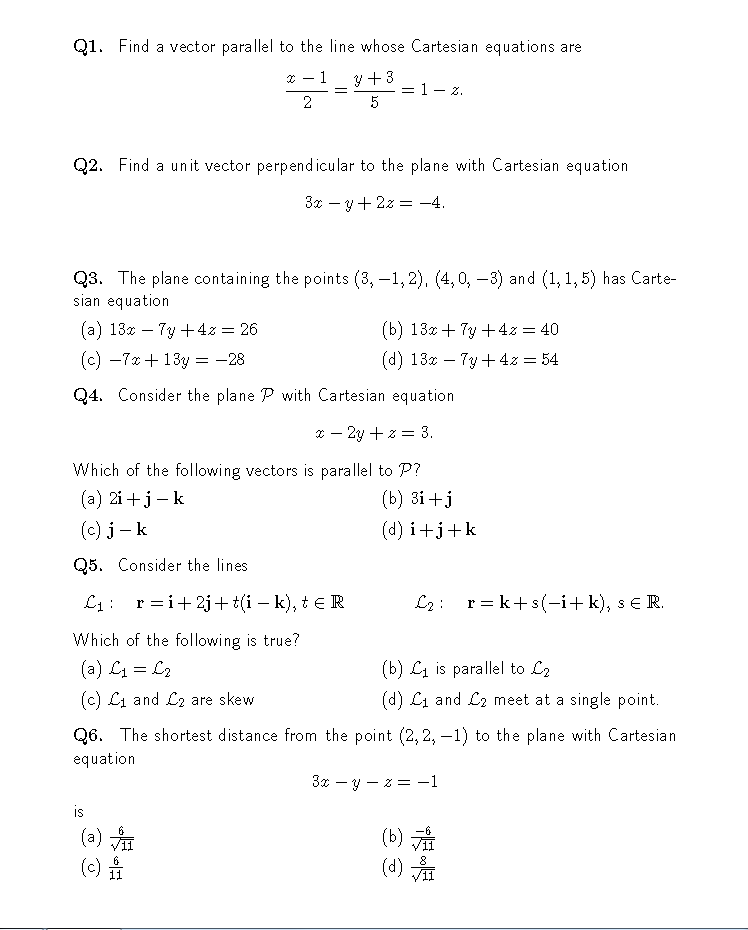 Solved Find a vector parallel to the line whose Cartesian | Chegg.com