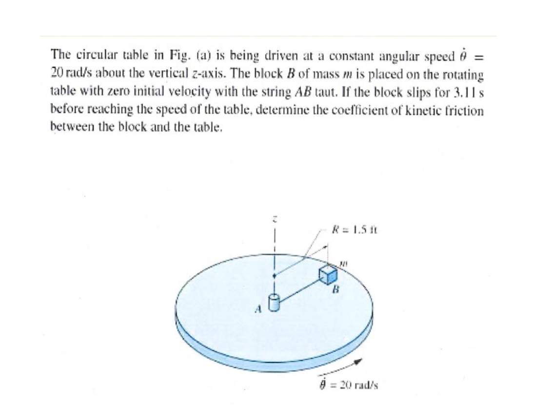 Solved The circular table in Fig. (a) is being driven at a | Chegg.com