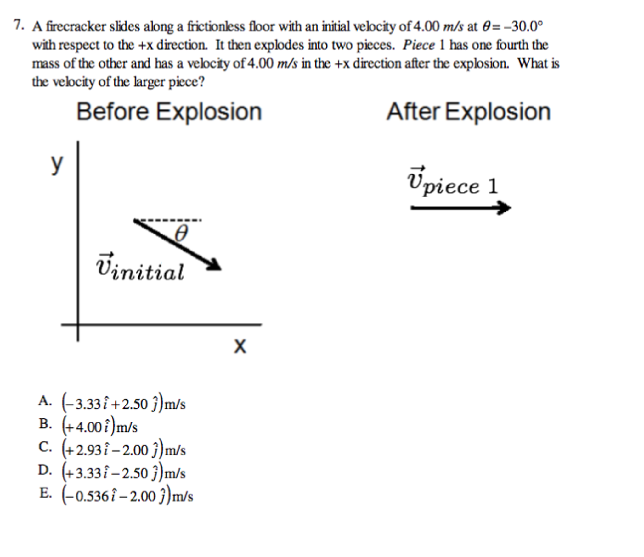 Solved A firecracker slides along a frictionless floor with | Chegg.com