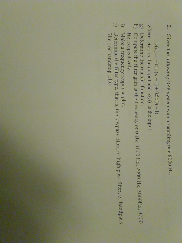 Solved Given the following DSP system with a sampling rate | Chegg.com