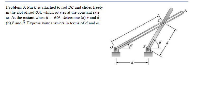 Solved Pin C is attached to rod BC and slides freely in the | Chegg.com