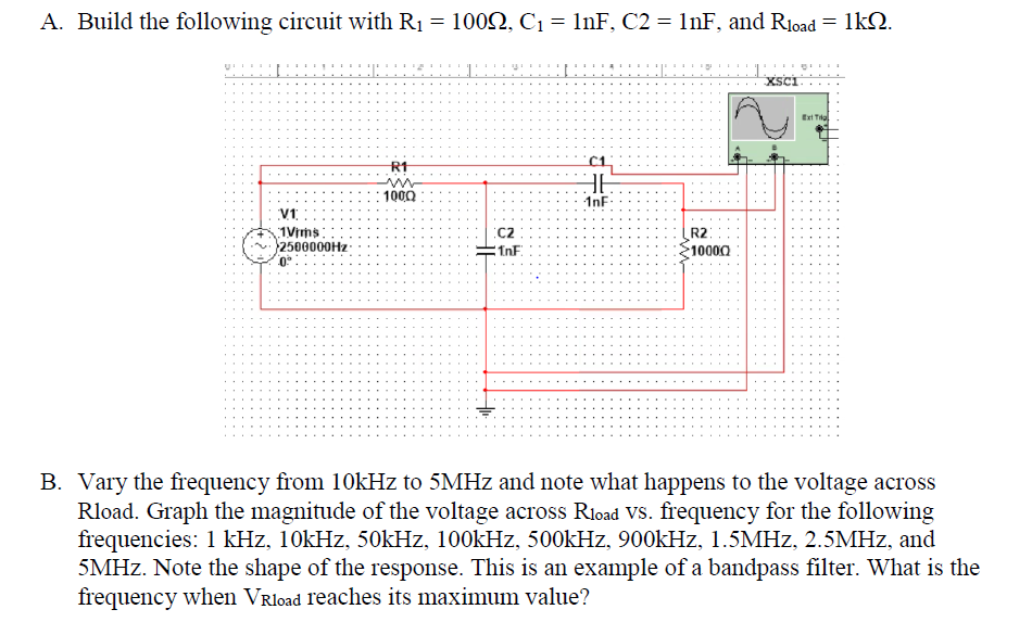 Solved A. Build the following circuit with R_1 = 100 ohm, | Chegg.com