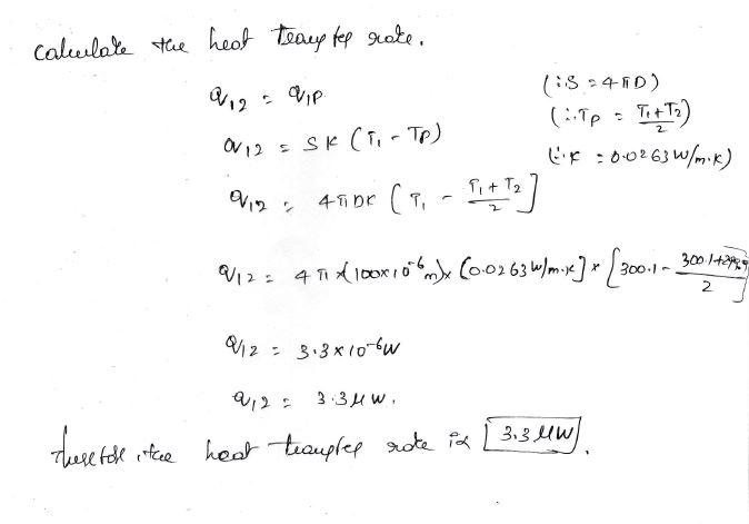 (Solved) - Determine the heat transfer rate between two particles of diameter... - (1 Answer ...