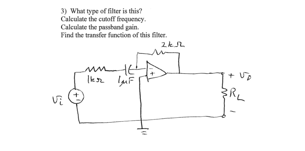 Solved What type of filter is this? Calculate the cutoff | Chegg.com