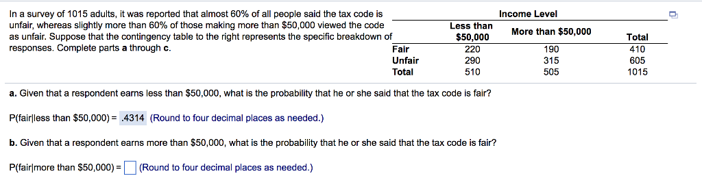 Solved Income Level In a survey of 1015 adults, it was | Chegg.com