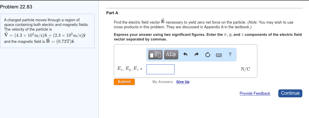Solved A charged particle moves through a region of space | Chegg.com