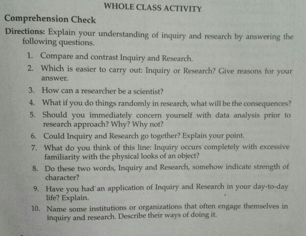 Solved Comprehension check Directions: Explain your | Chegg.com
