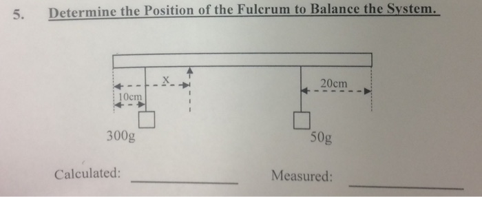 Solved 5. Determine the Position of the Fulcrum to Balance | Chegg.com