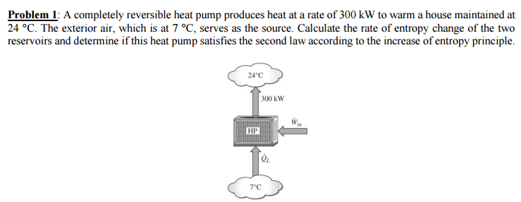 Solved A completely reversible heat pump produces heat at a | Chegg.com