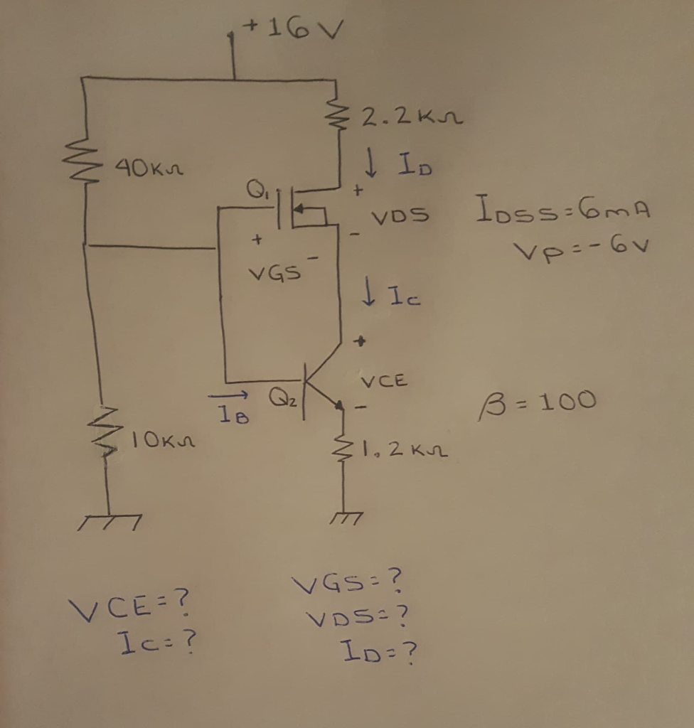 Solved They could help me solve this exercise of transistors | Chegg.com