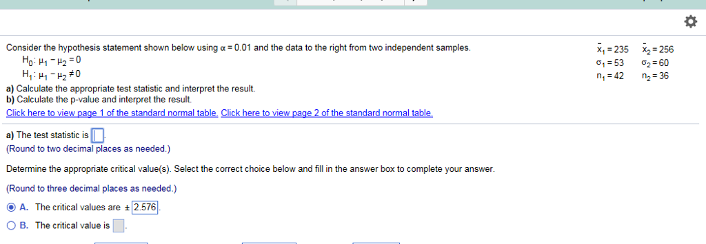 Solved Consider the hypothesis statement shown below using | Chegg.com