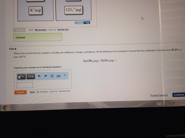 Solved What is the correct net ionic equation including all | Chegg.com