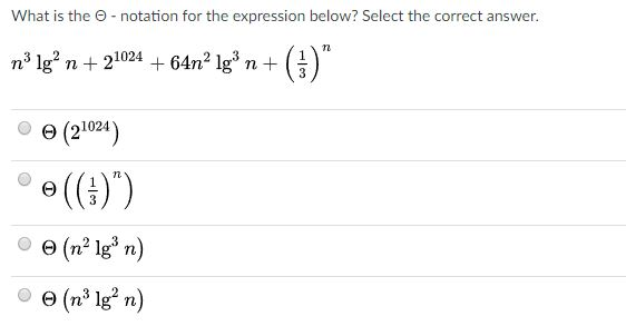 Solved What is the Theta - notation for the expression | Chegg.com