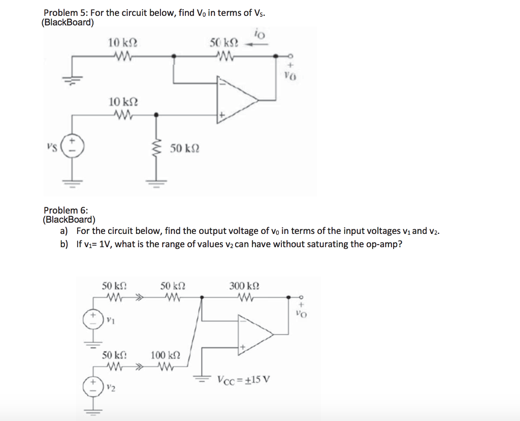 Solved Problem 5: For the circuit below, find Vo in terms of | Chegg.com