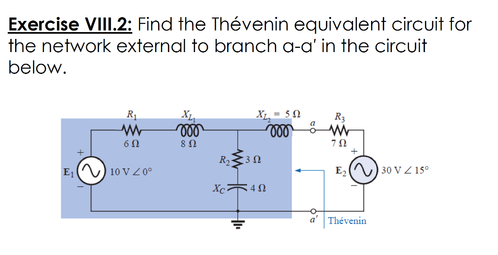 Solved Exercise VIII.2: Find the Thévenin equivalent circuit | Chegg.com