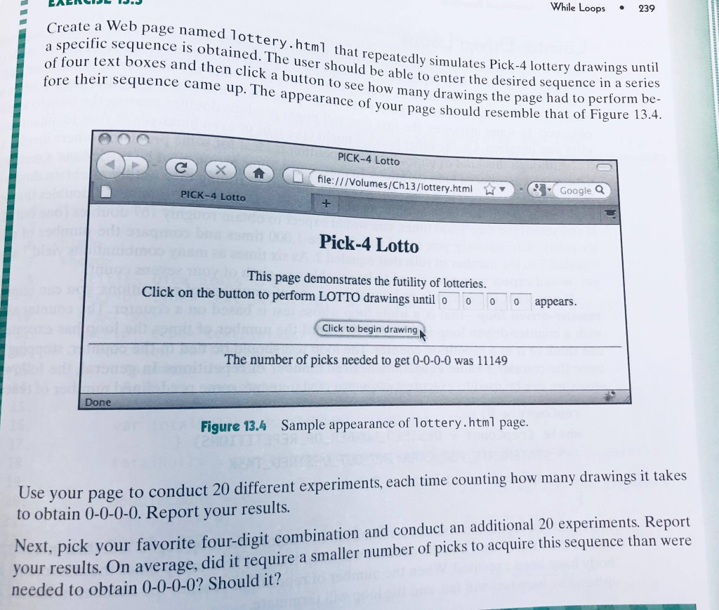 Solved Create a web page named "lottery.html" that | Chegg.com