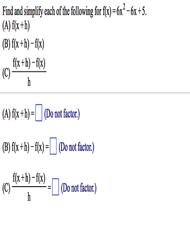 Solved Find and simplify each of the following for | Chegg.com